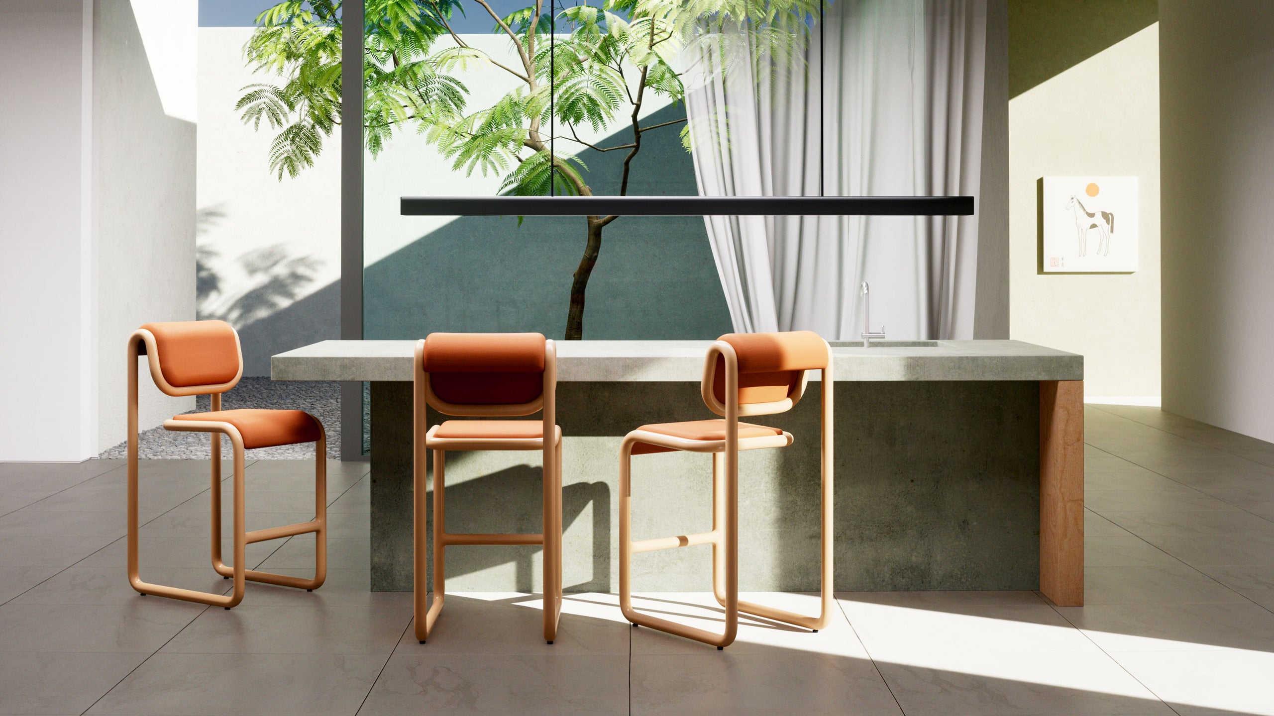 Tube Counter Stool - Indoor Only Aluminum Stool | Bend Goods